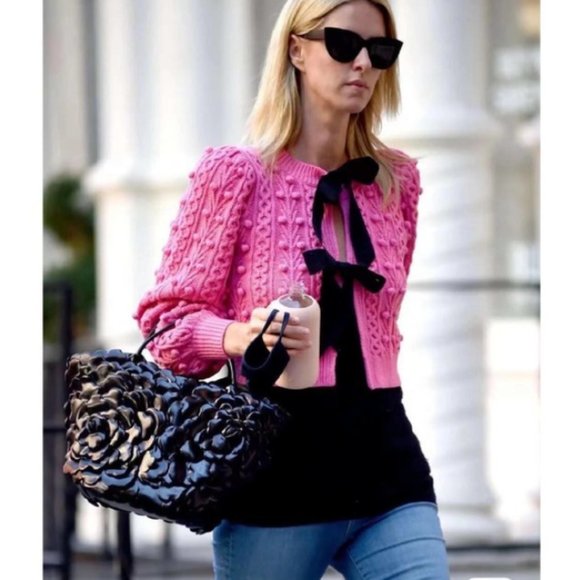 Alice + Olivia | Sweaters | Alice Olivia Kitty Puff Sleeve Cardigan ...